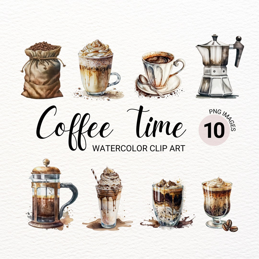 Coffee Clipart Watercolor Coffee Cup Clipart Food Clipart Iced Coffee ...