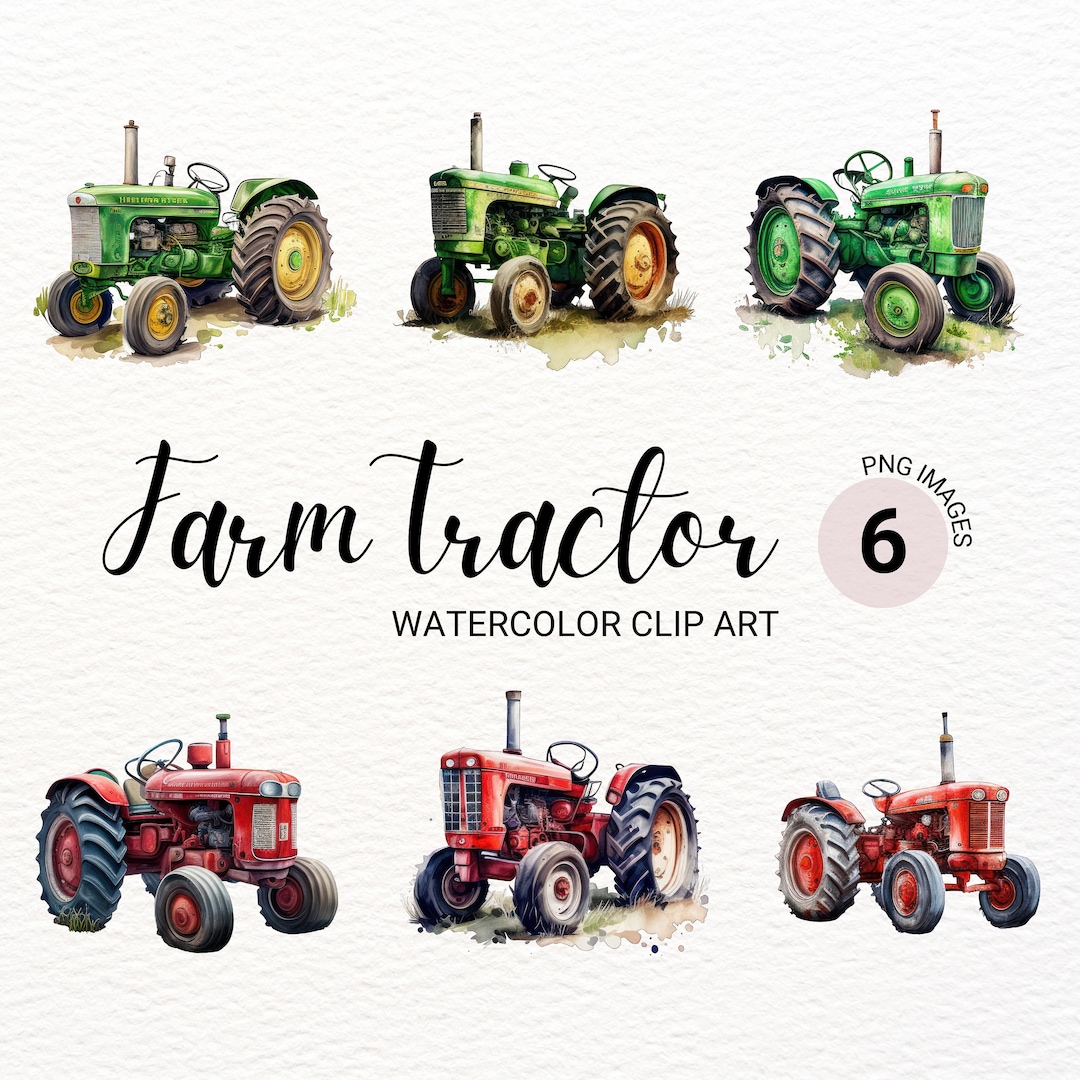 Farm Red Tractor PNG | Farm Clipart | Watercolor Tractor | Farm PNG ...