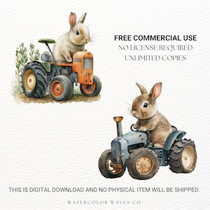 Farmer Bunny Nursery Clipart | Easter Bunny PNG | Baby Animals ...