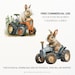 Farmer Bunny Nursery Clipart Easter Bunny PNG Baby Animals Nursery Wall ...