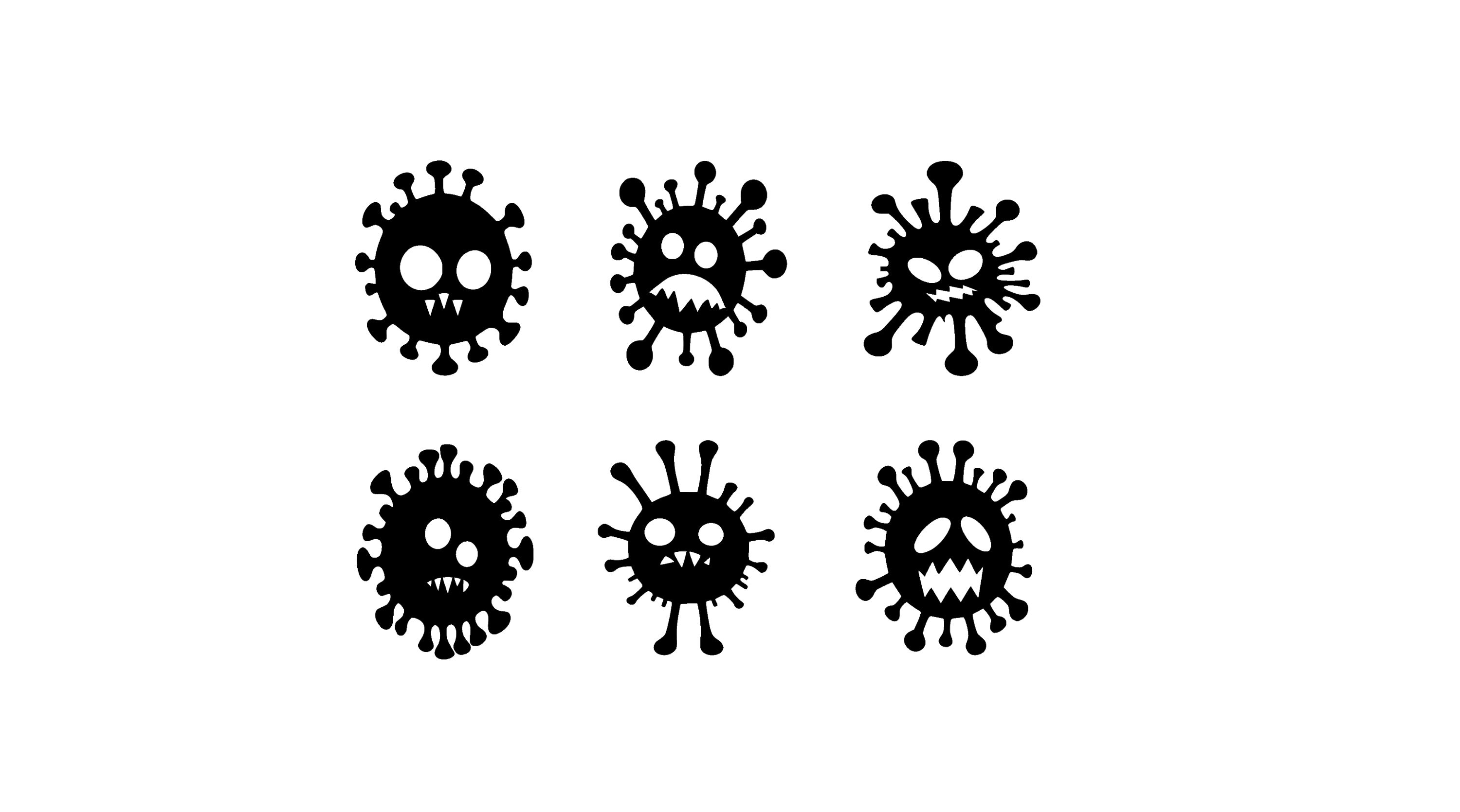 SVG Virus Germ Bacteria Face X 6 Instant Silhouette Download PNG DXF Ai ...