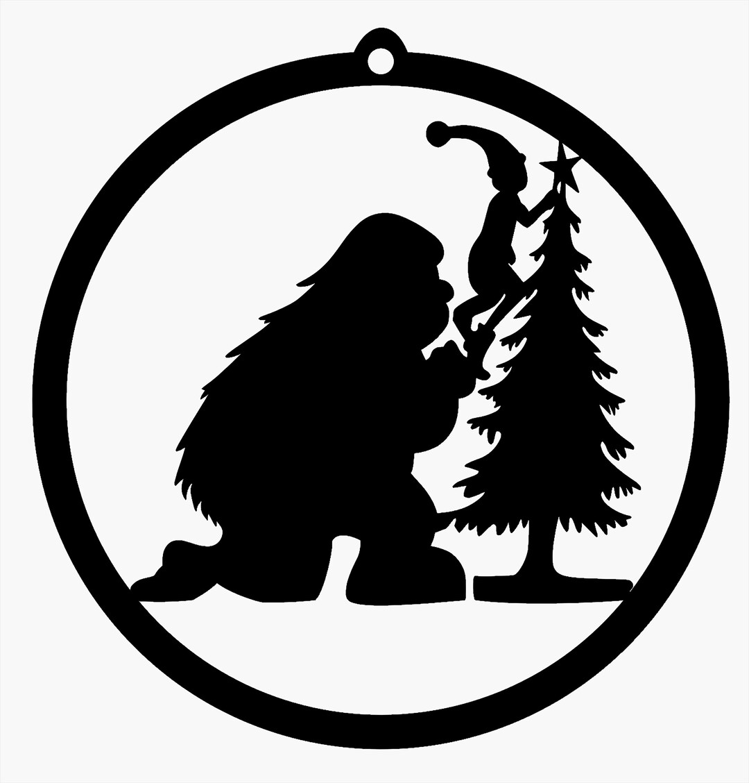 Bigfoot and Elf Christmas Ornament SVG Laser Files (digital Download ...