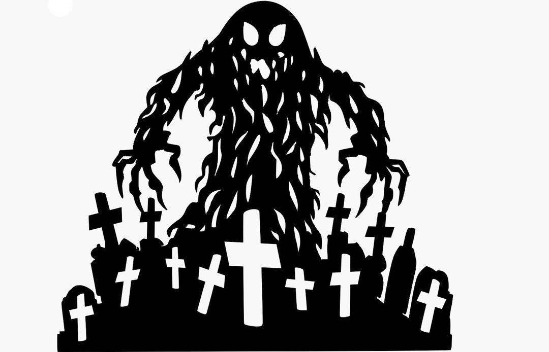 SVG Scary Cemetery Monster Laser Cut Files! Halloween Cross Trim Home ...