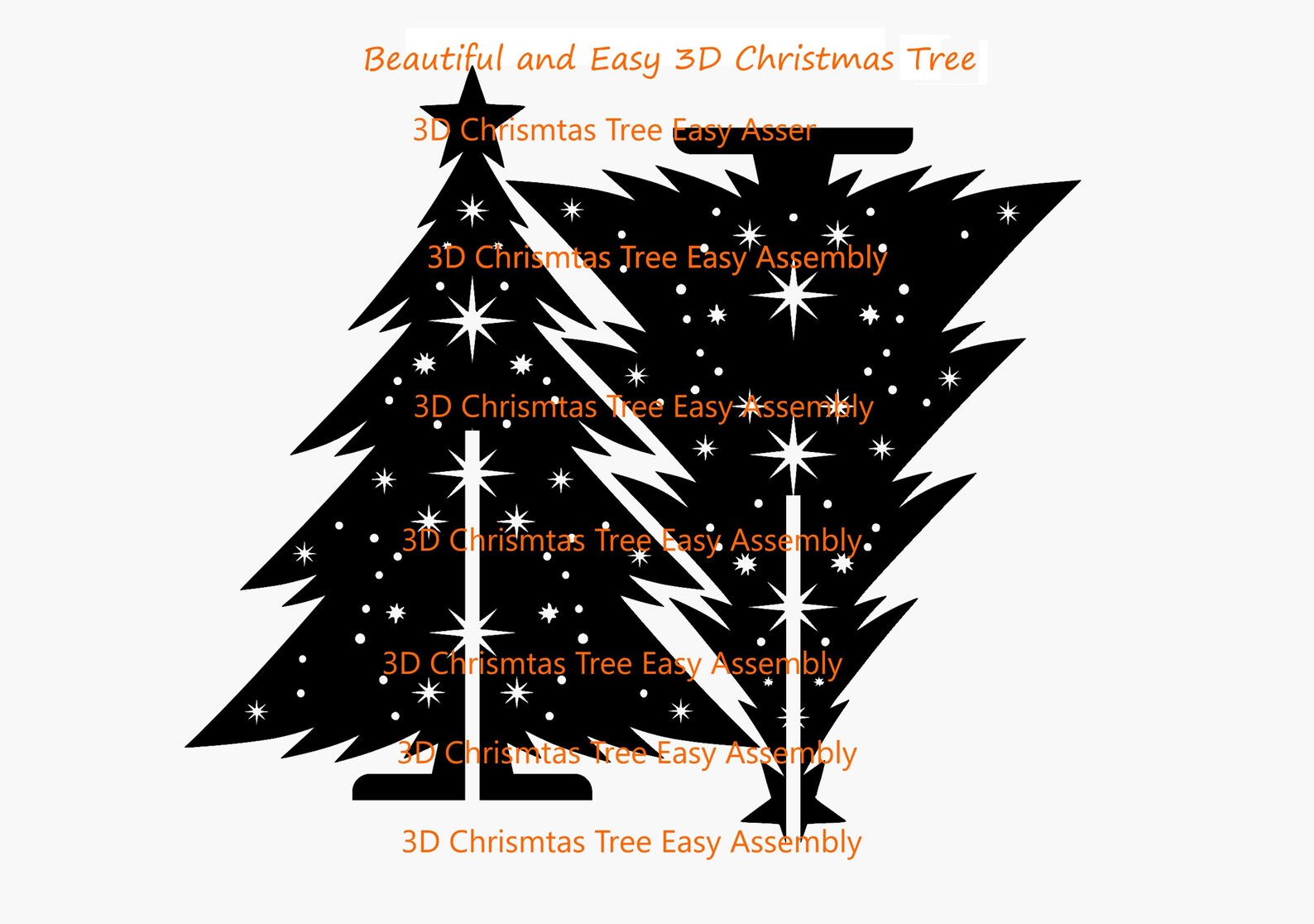3D Christmas Tree Laser Cut Files Easy Assembly Instant Download SVG ...
