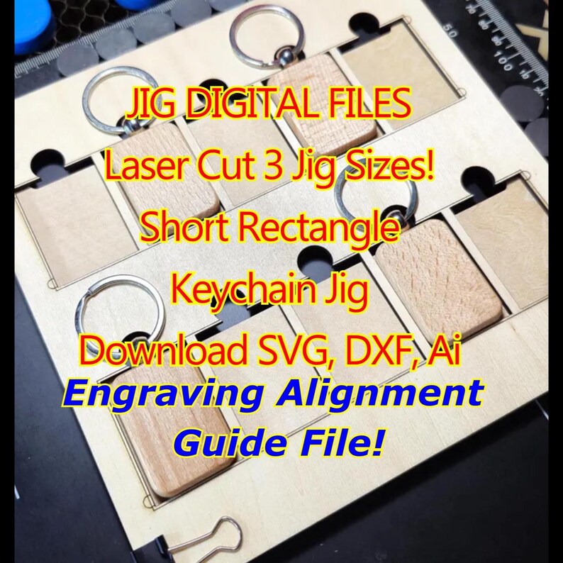 SVG Laser Cut 3 Jig Sizes for SHORT Wooden Rectangle Keychain Jig ...