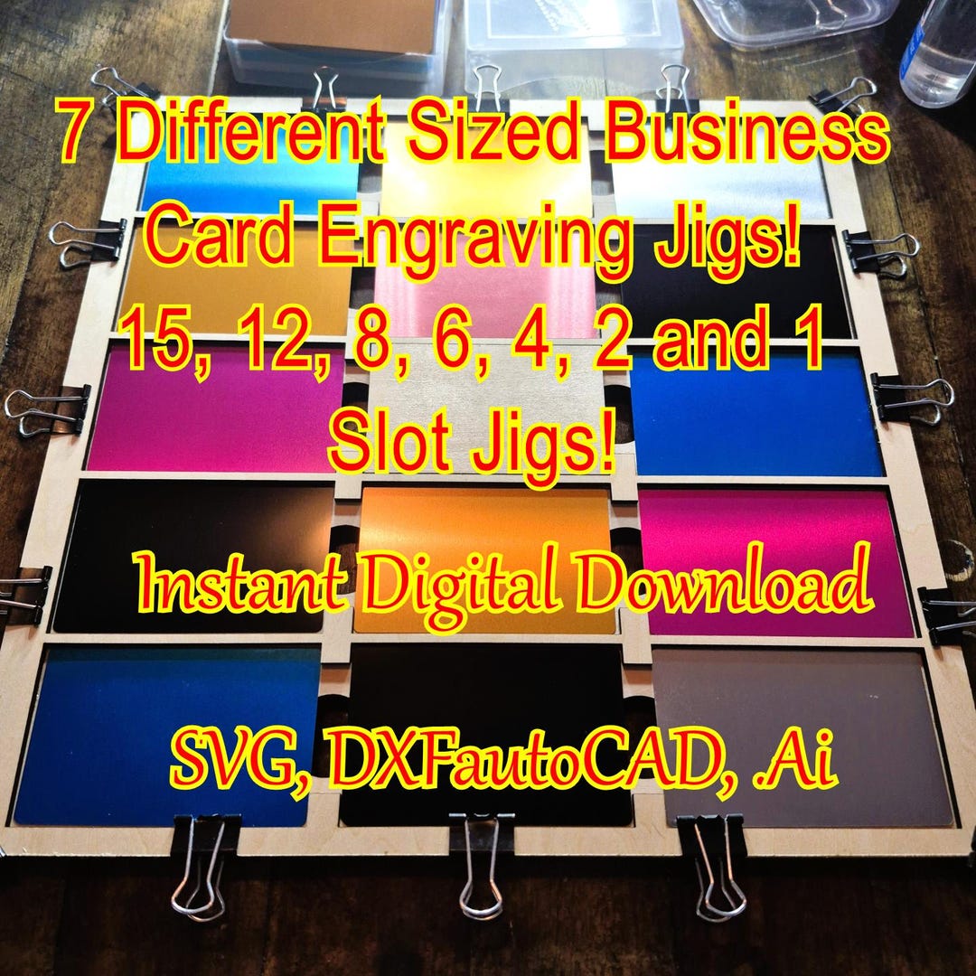 SVG 7 Jigs! Aluminum Business Card Engraving Jig Laser Cut Files! up to ...