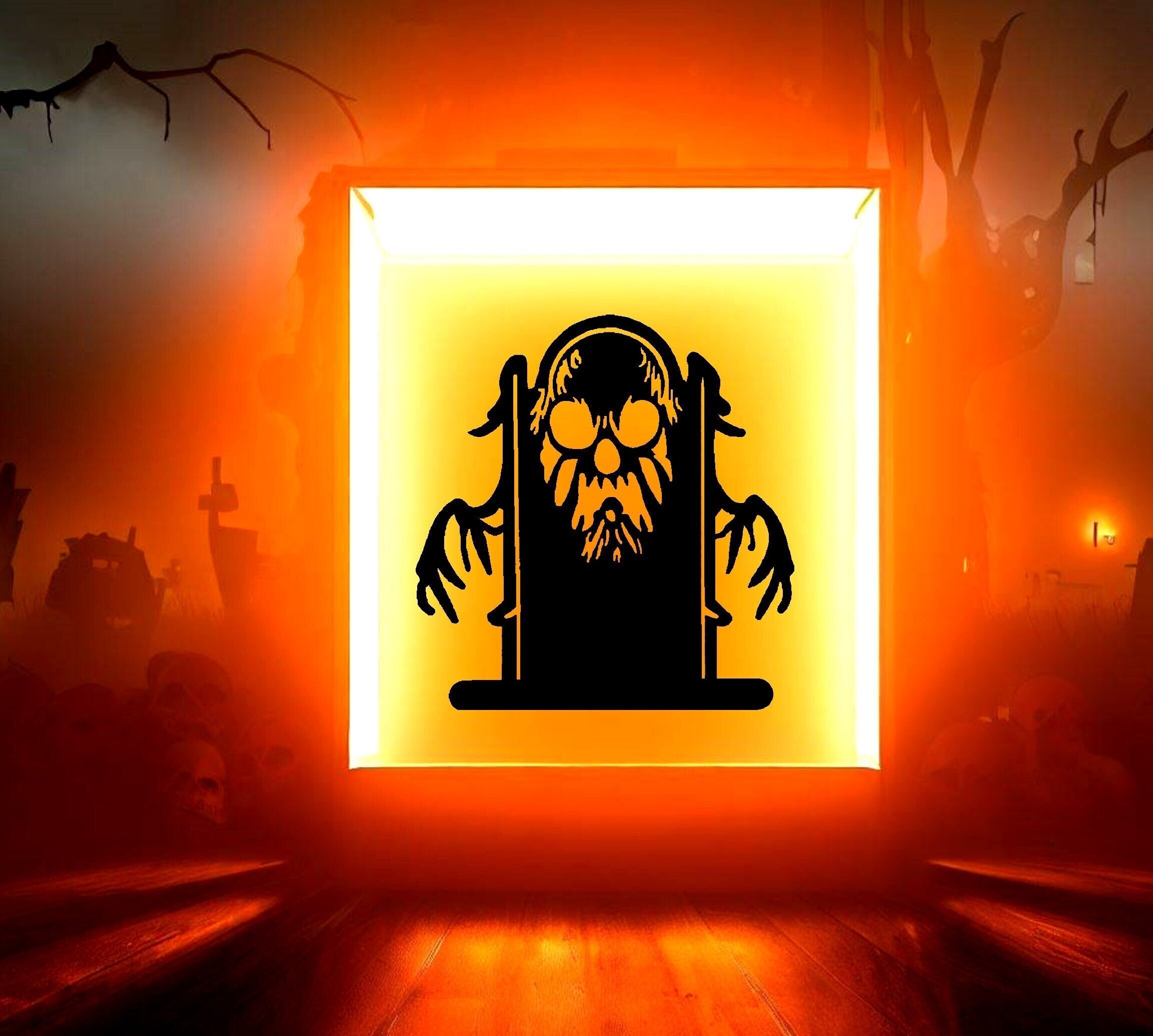 Tombstone SVG Halloween Monster See-through Instant - Etsy