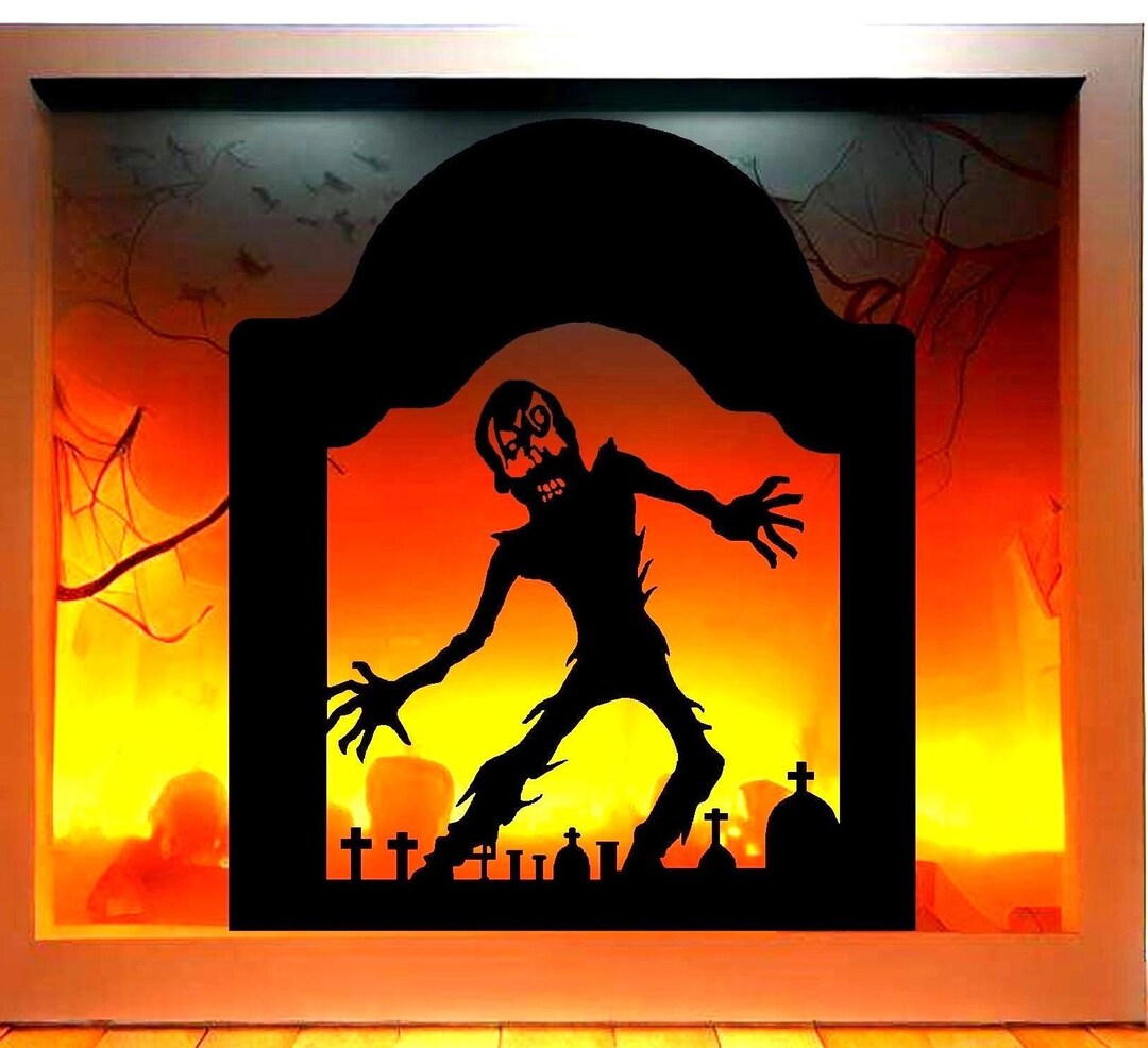Cemetery Zombie SVG Laser Cut File: Halloween Spooky Decor (digital ...