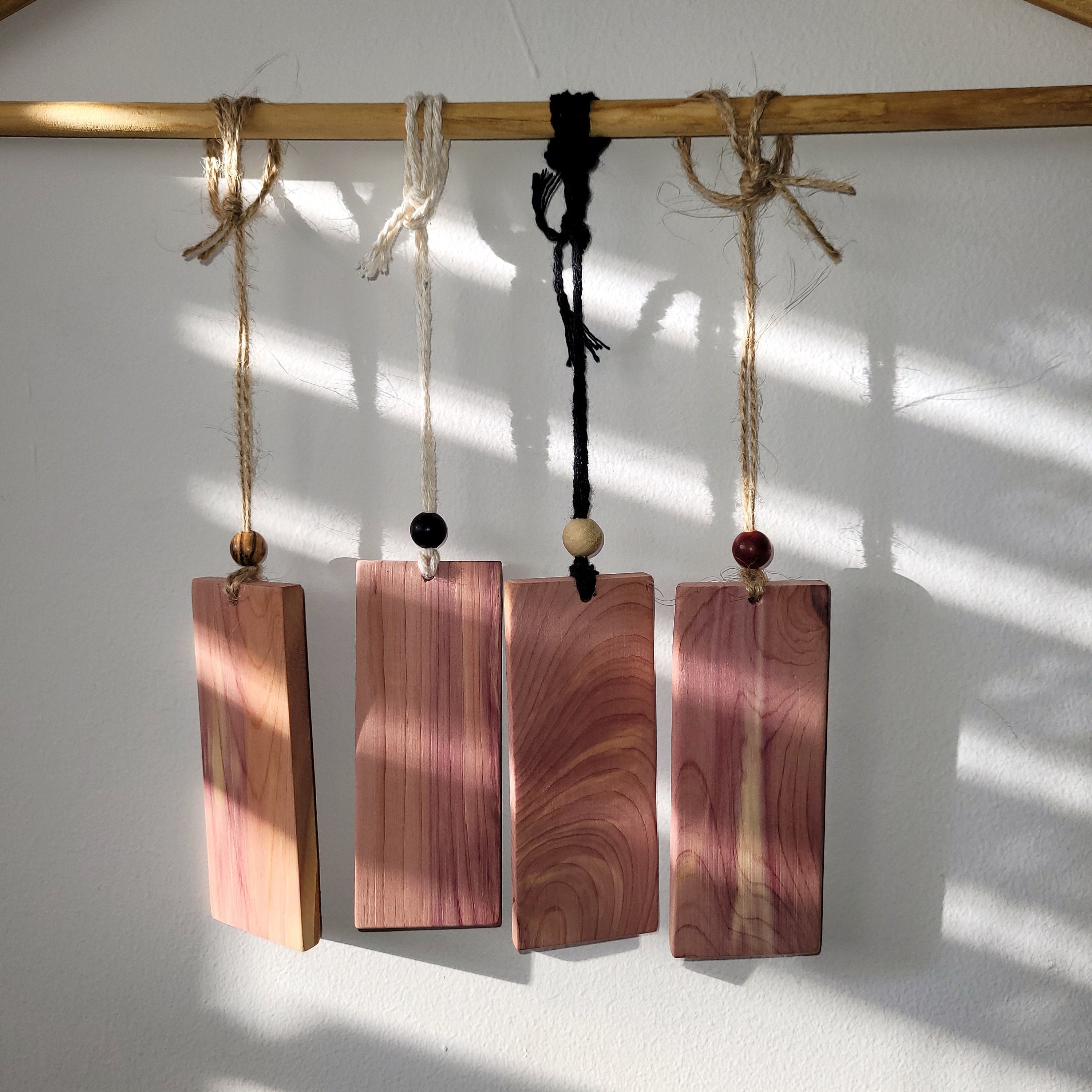 Natural Wood Block Air Freshener / Moth Repellant Set of 4 Redwood for ...