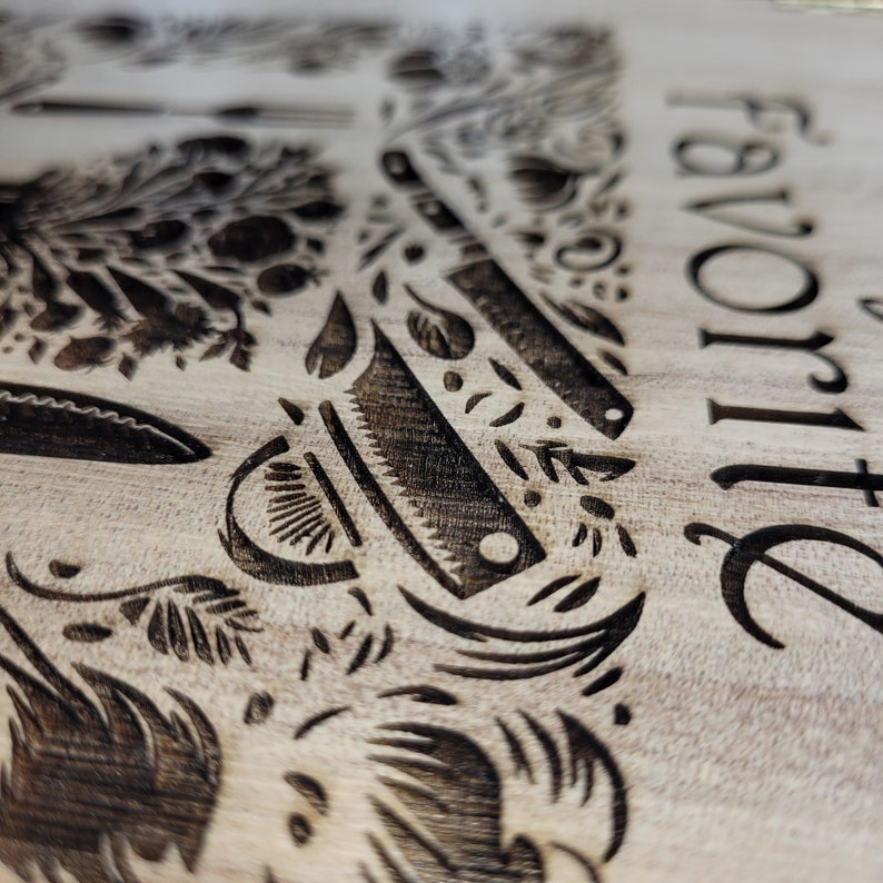 Laser Engraved Design on Wooden Cook Book Recipe Keepsake Case ...