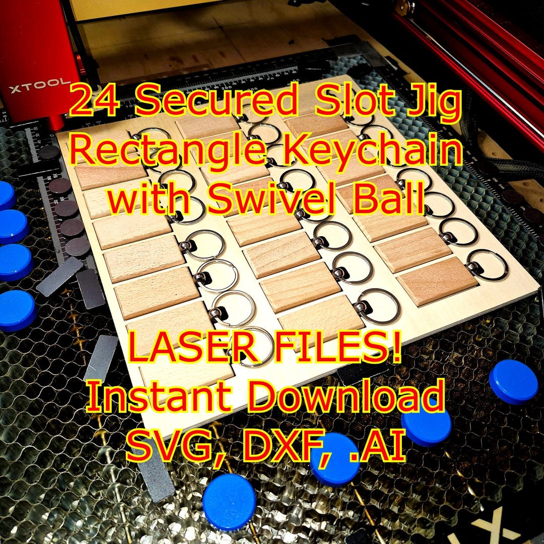 Wooden Rectangle Keychain Jig Laser Cut Files | 24 Secure Slots ...