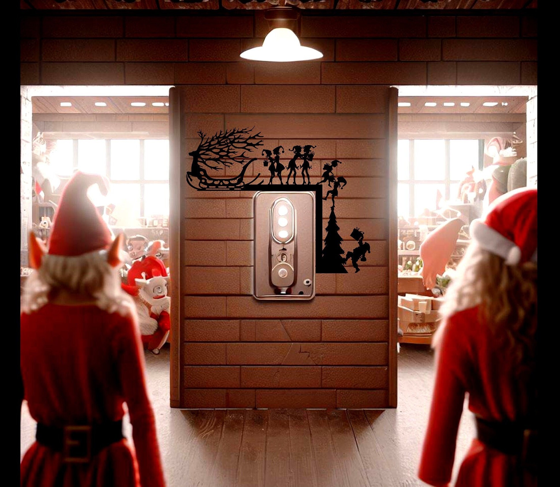 Trim Corner Santa Elves in Love With Christmas SVG Door Sitter Light ...