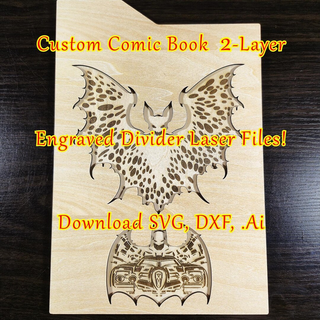 Comic Book Storage Box Divider (bat) Laser Files - Durable, Collectible ...