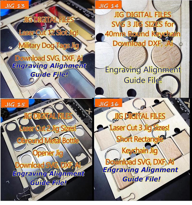 62 Sizes - 26 Jig Template Bundle for Keychain, Coaster & Bottle Opener ...