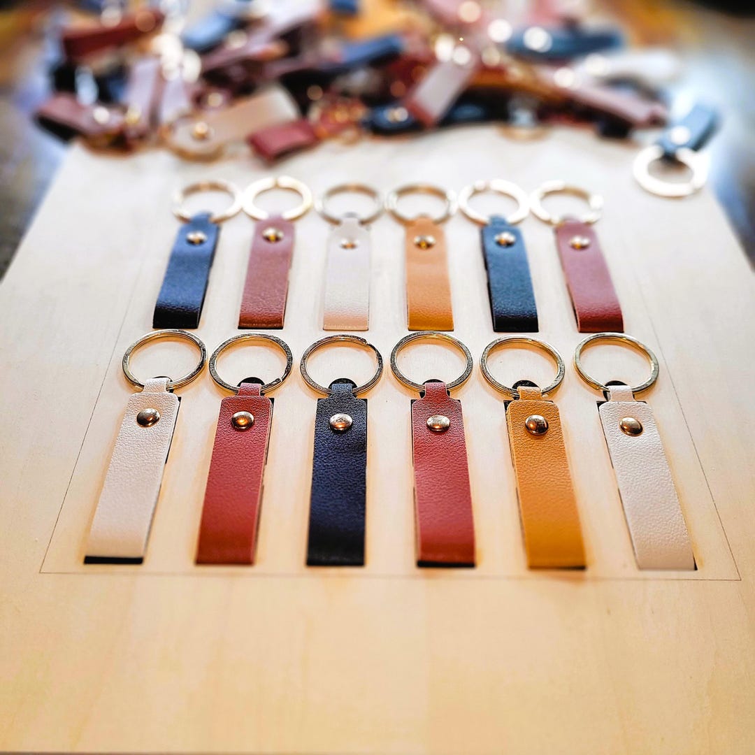 Leather Keychain Jig Template – 12 Slot Engraving Files (SVG, DXF, AI ...
