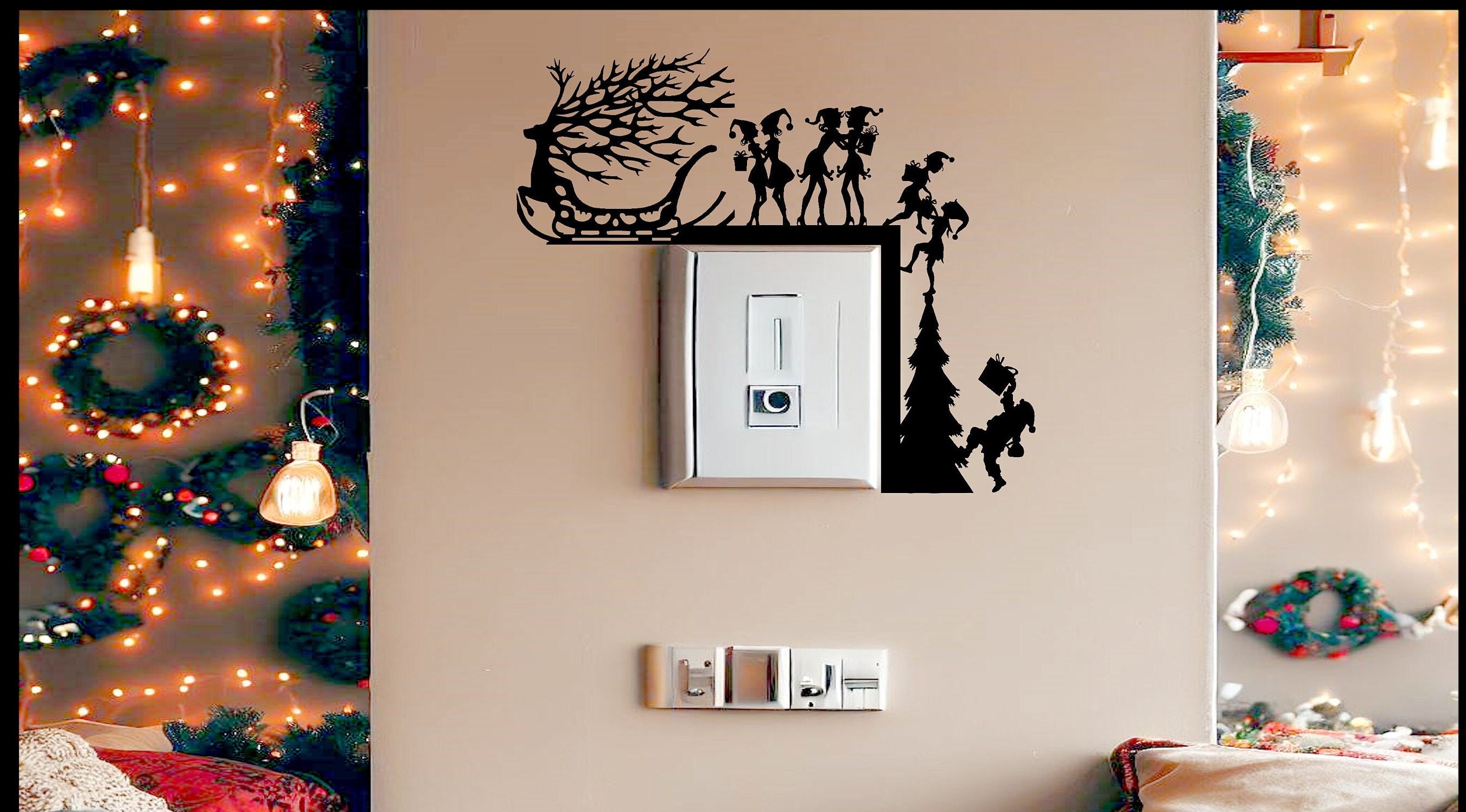 Trim Corner Santa Elves in Love With Christmas SVG Door Sitter Light ...