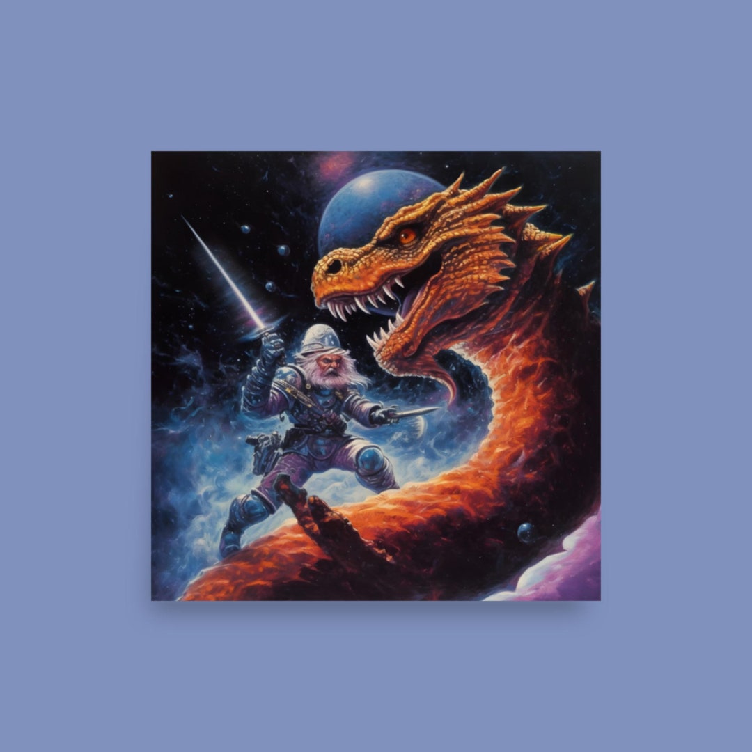 Space Dwarf Battle Poster // Sci Fi Art Poster // Retro Sci Fi Poster ...