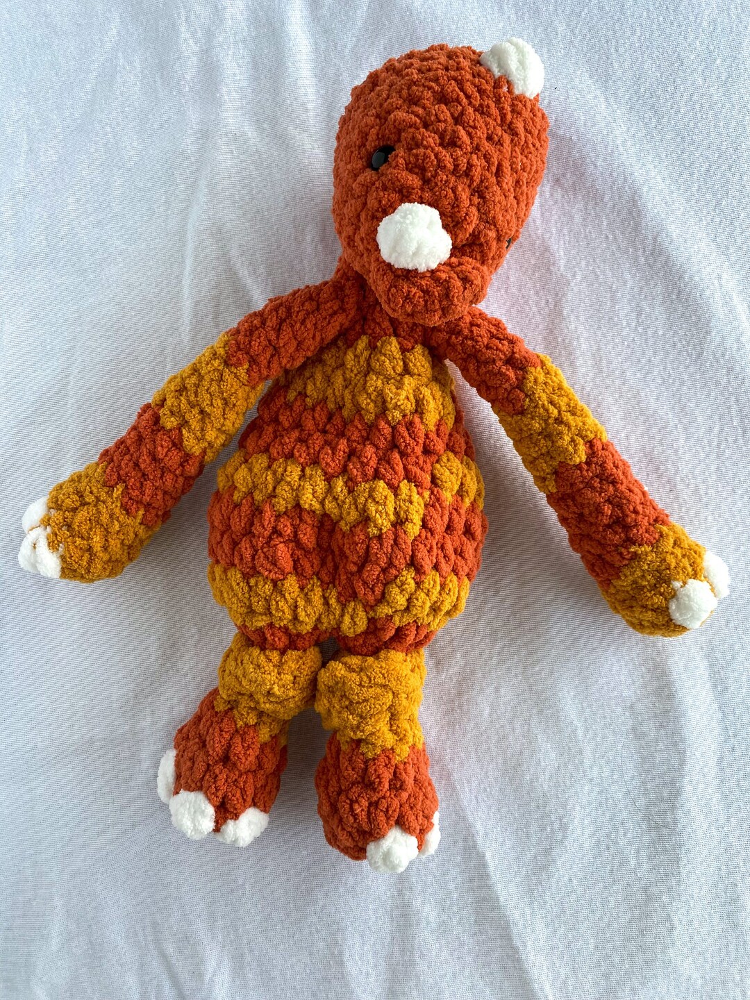 Yellow and Orange Monster, Monster Snuggler, Baby Lovey, Cartoon ...