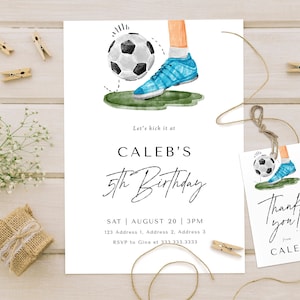 Soccer Birthday Invitation, Soccer Ball Invitation, Soccer Theme Party ...