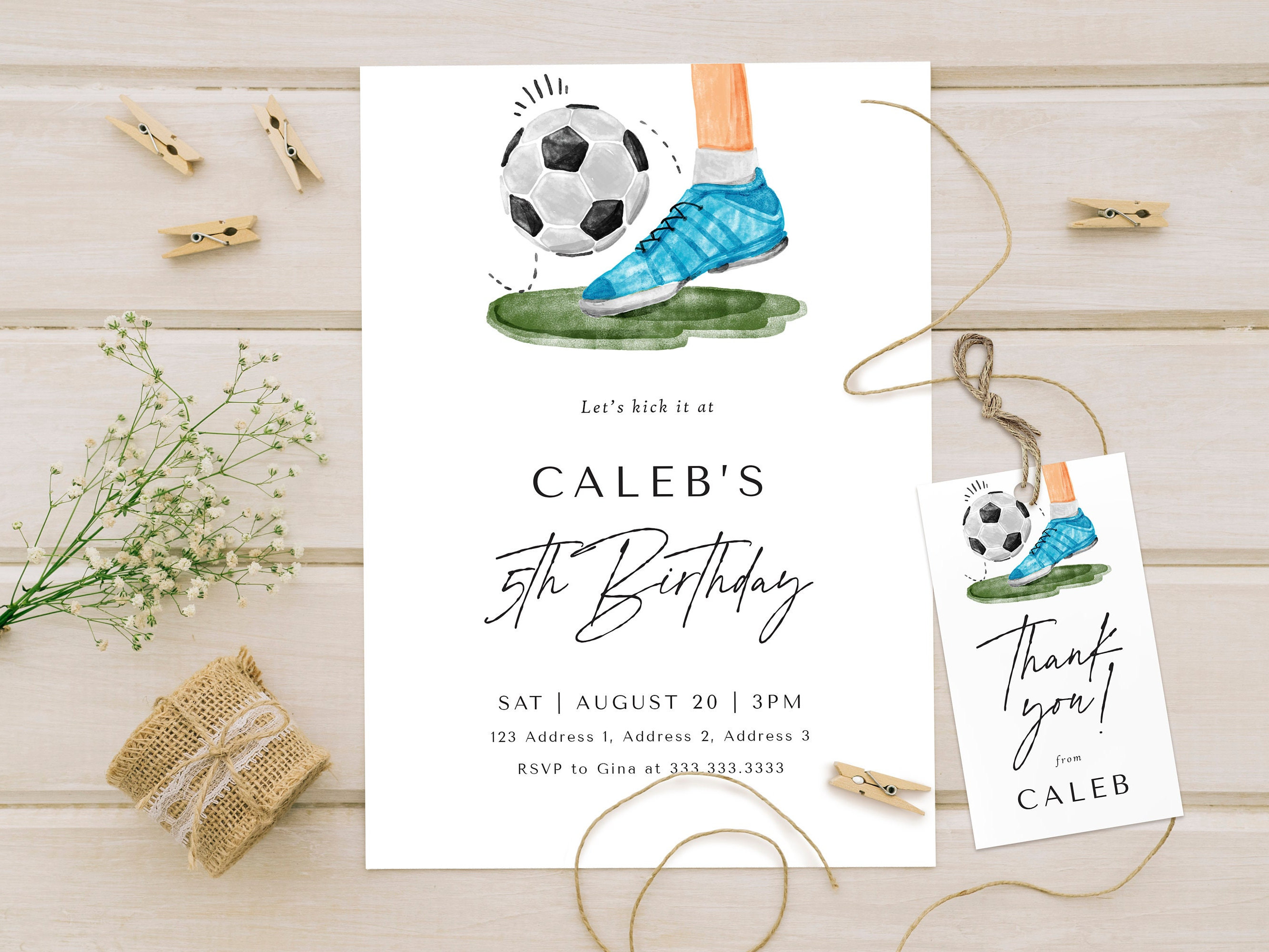 Soccer Birthday Invitation, Soccer Ball Invitation, Soccer Theme Party ...