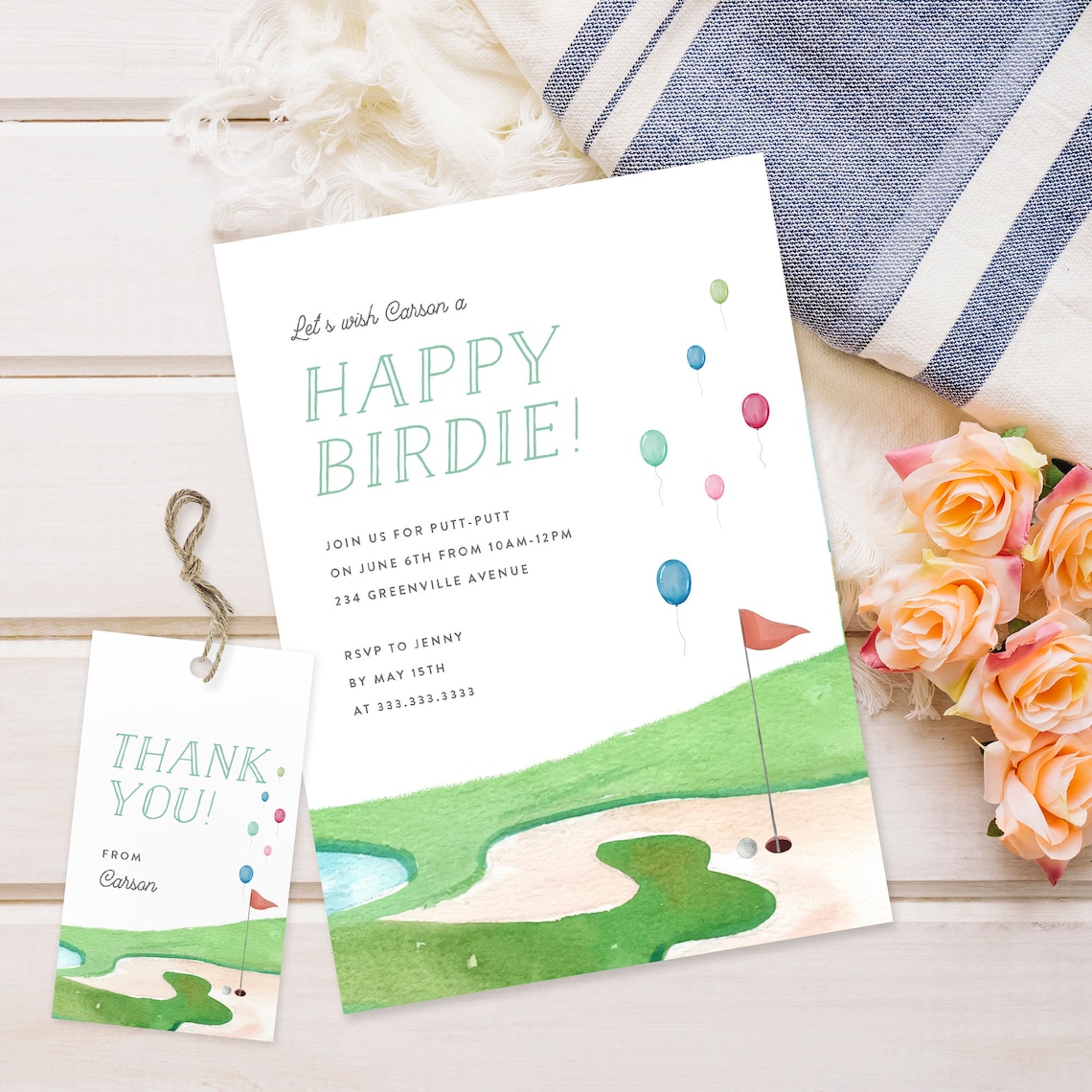 Golf Birthday Invitation, Digital Boy Birthday Invitation, Putt-putt ...