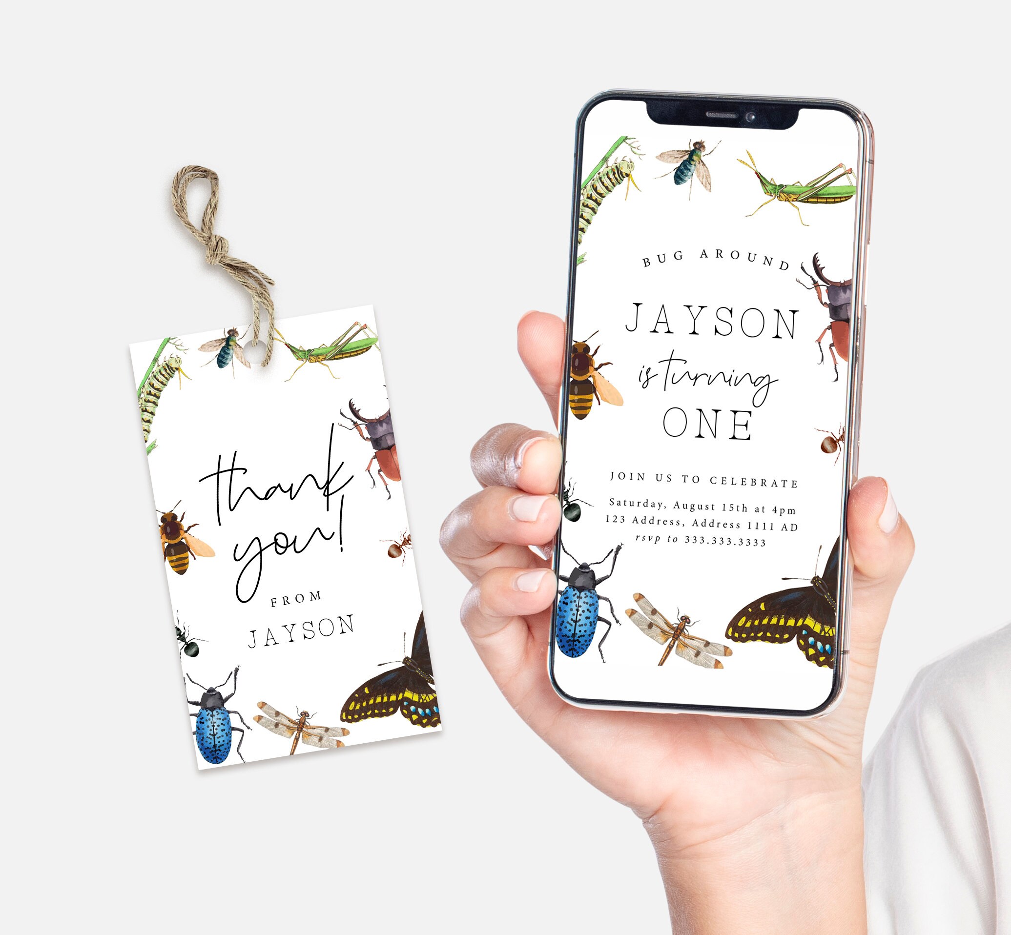 Bug Birthday Invitation, Insect Birthday Invite, Bug Party, Customized ...