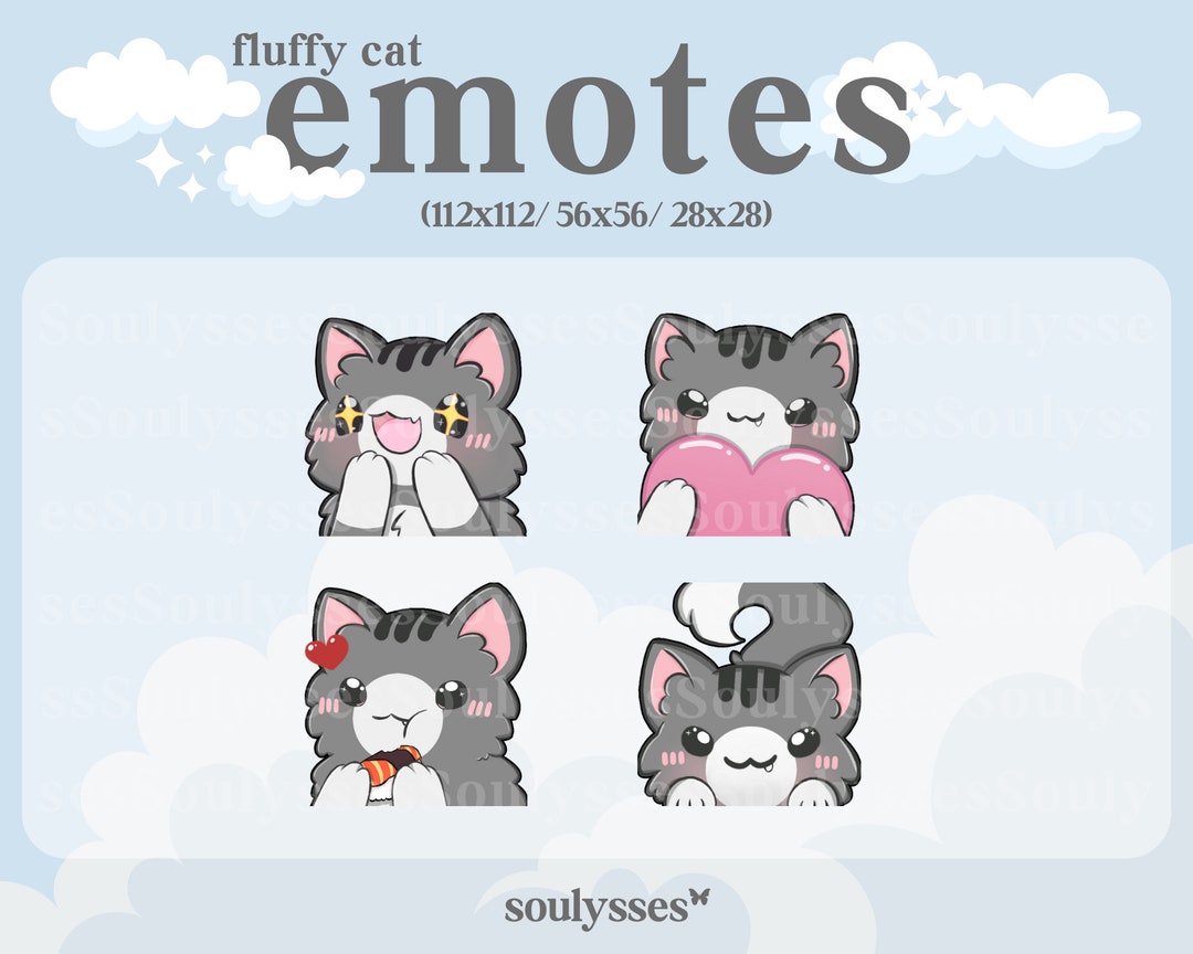 Fluffy Cat Emotes 112x112, 56x56 & 28x28 Cute, Maine Coon, Kitty ...