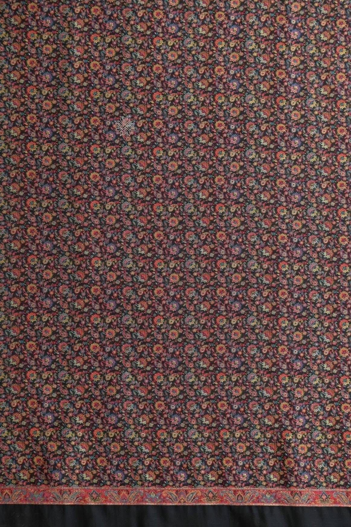 Black Kani Weave Silk Saree: Kashmiri Jamawar Pallu Sari, Pashmina Silk ...