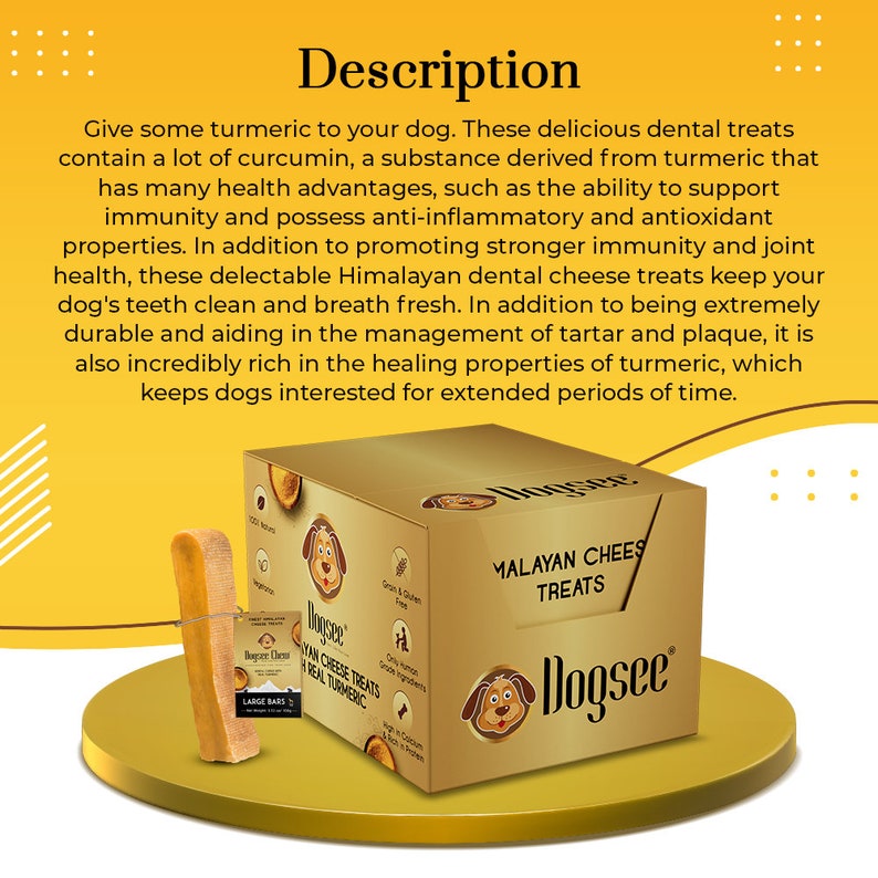 Dogsee Turmeric Himalayan Yak Milk Dog Chews Retail Pack large 15 Chews ...