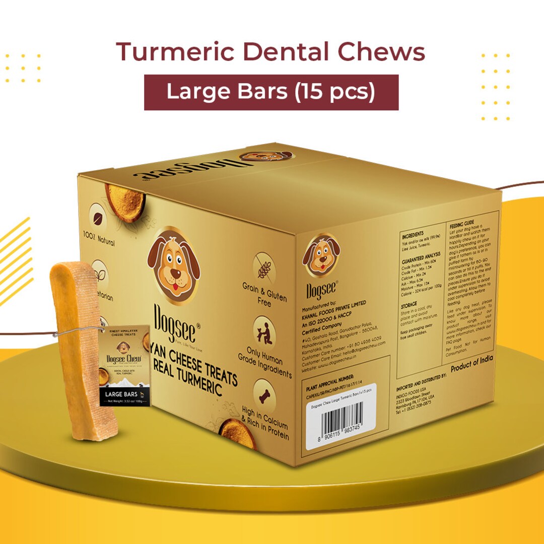 Dogsee Turmeric Himalayan Yak Milk Dog Chews Retail Pack large 15 Chews ...