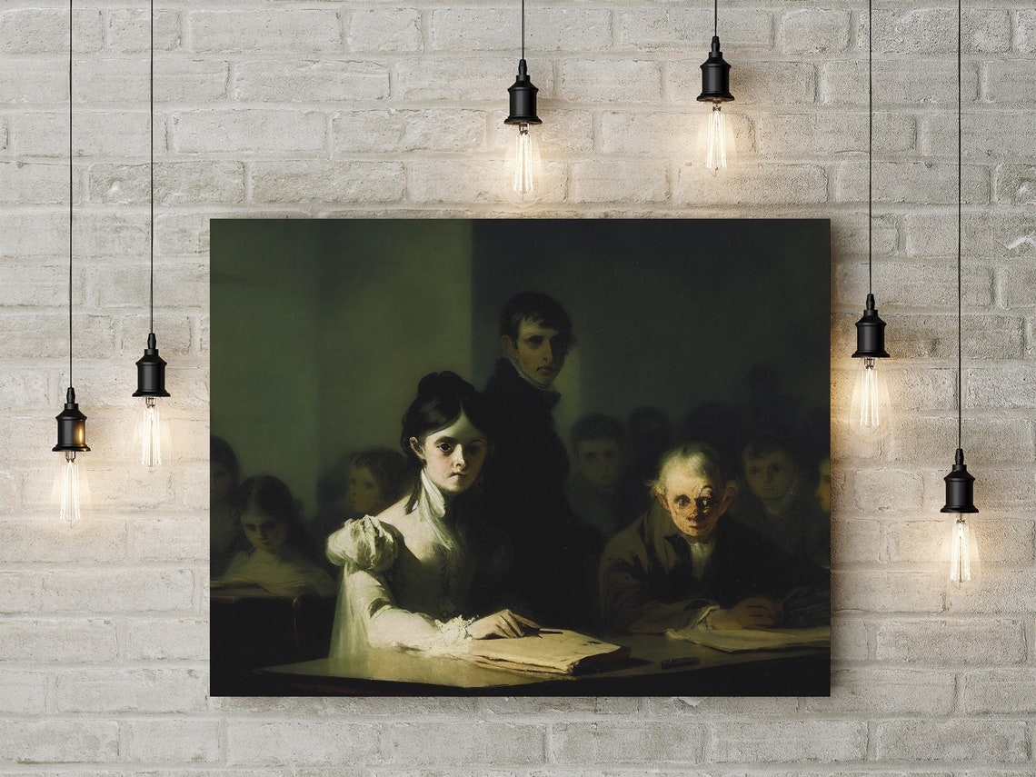 Gothic Classroom Moody Dark Painting Printable Wall Art as Instant ...
