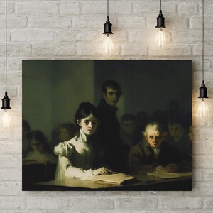 Gothic Classroom Moody Dark Painting Printable Wall Art as Instant ...
