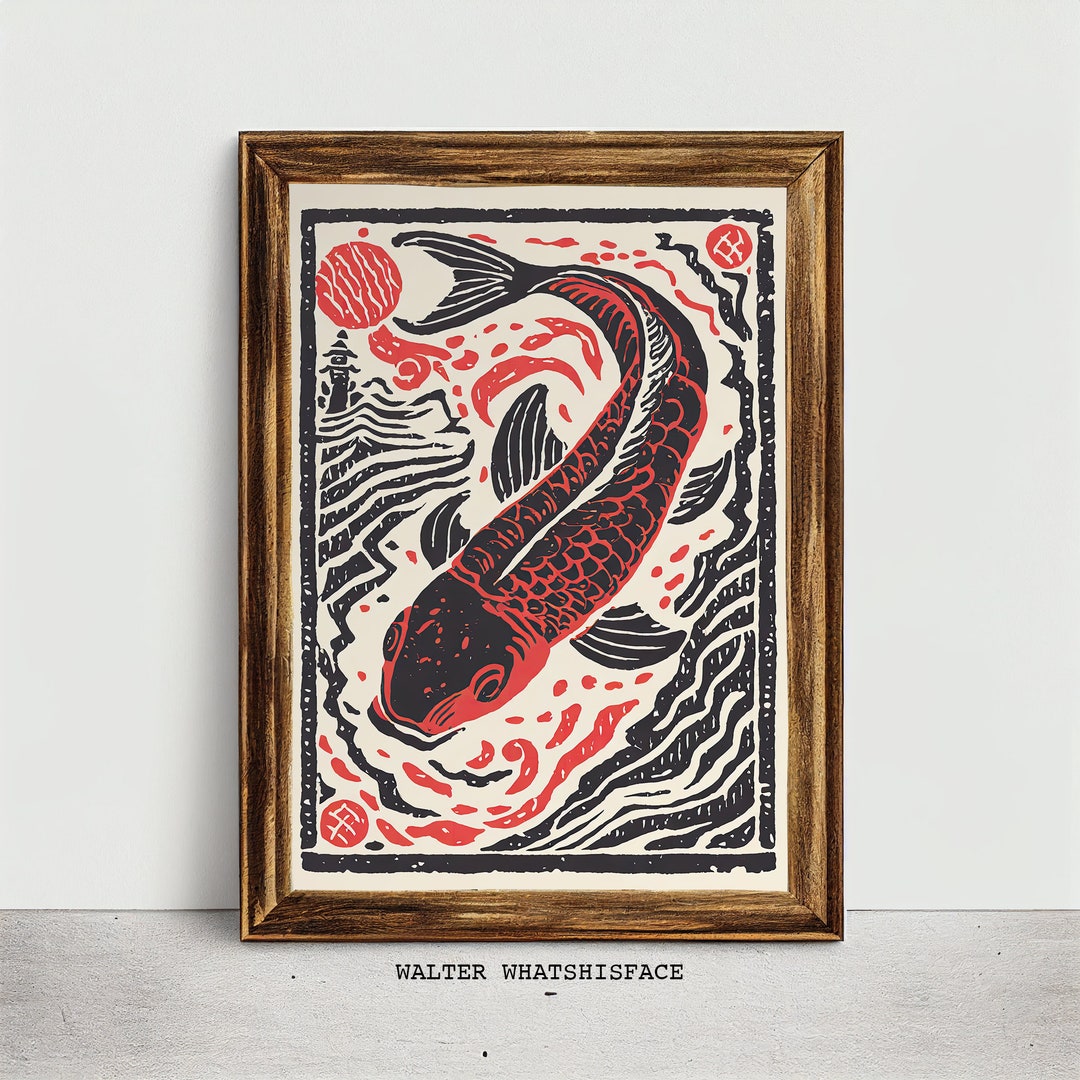 Japanese Koi Carp Painting – Japanese Woodblock Print | Carp Art ...