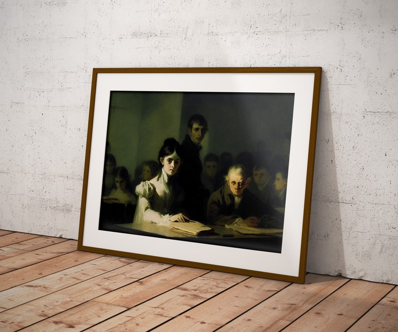 Gothic Classroom Moody Dark Painting Printable Wall Art as - Etsy