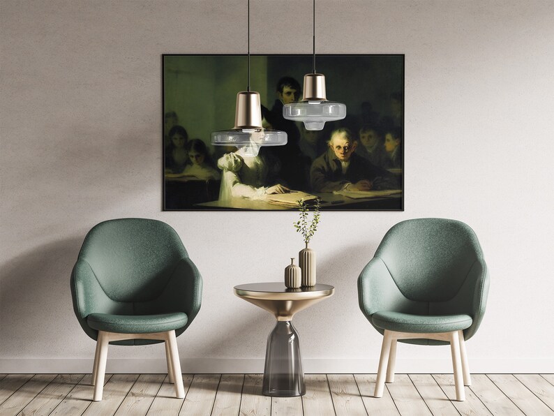 Gothic Classroom Moody Dark Painting Printable Wall Art as Instant ...