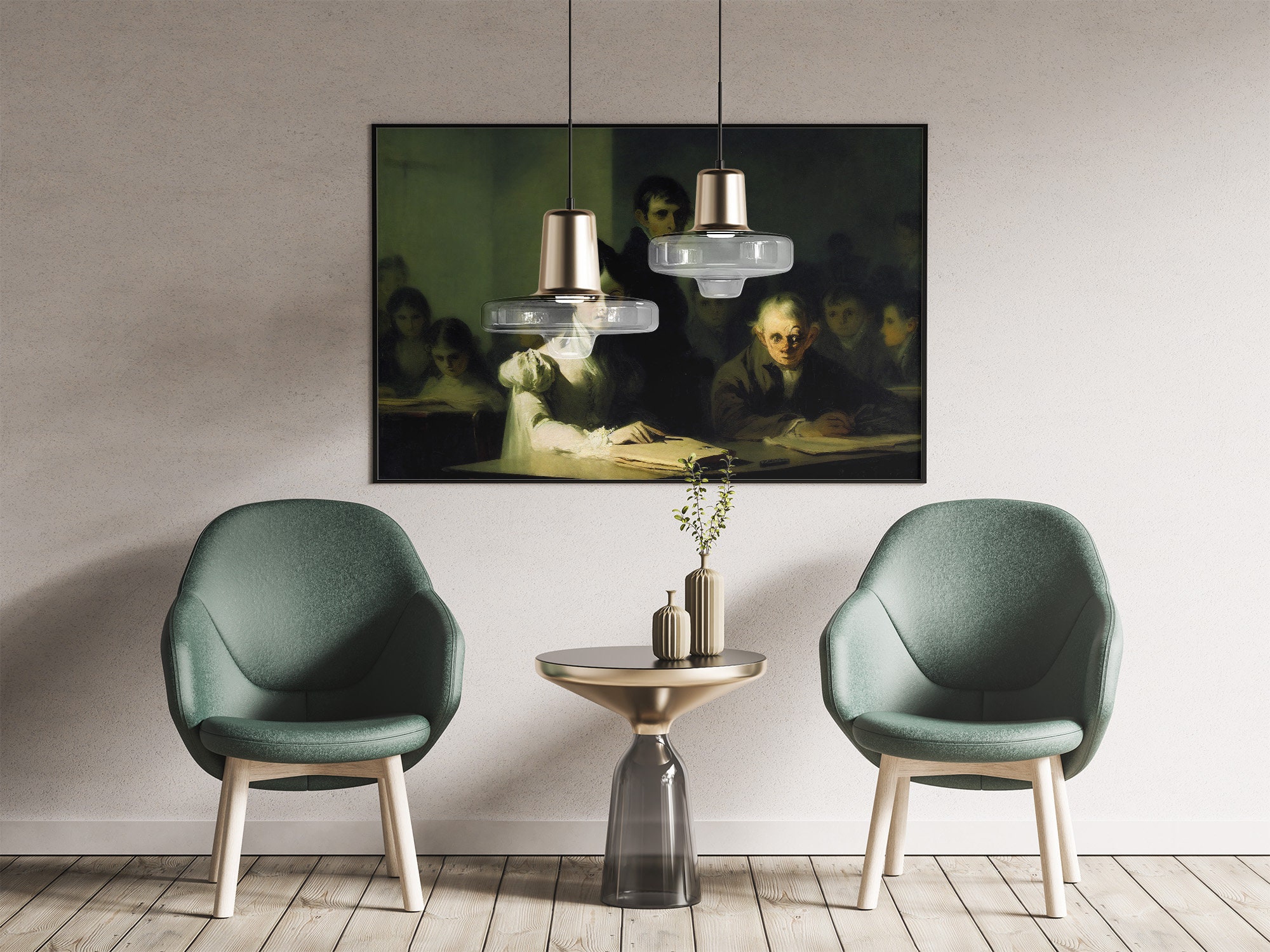 Gothic Classroom Moody Dark Painting Printable Wall Art as Instant ...