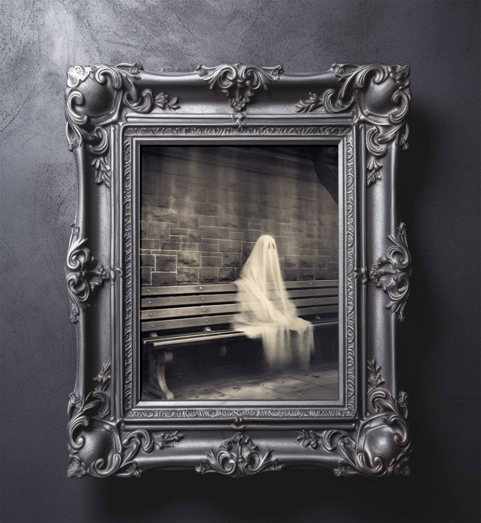 Ghost Sat on Bench Moody Occult Dark Photograph, Dark Academia ...