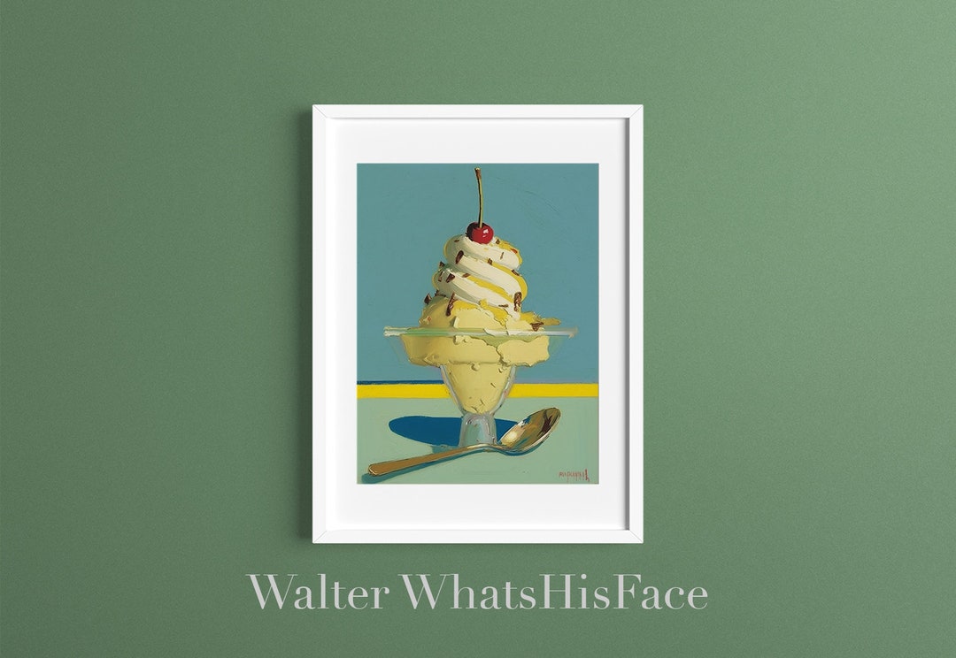 Ice Cream Sundae Painting Downloadable Art Print Digital Download ...