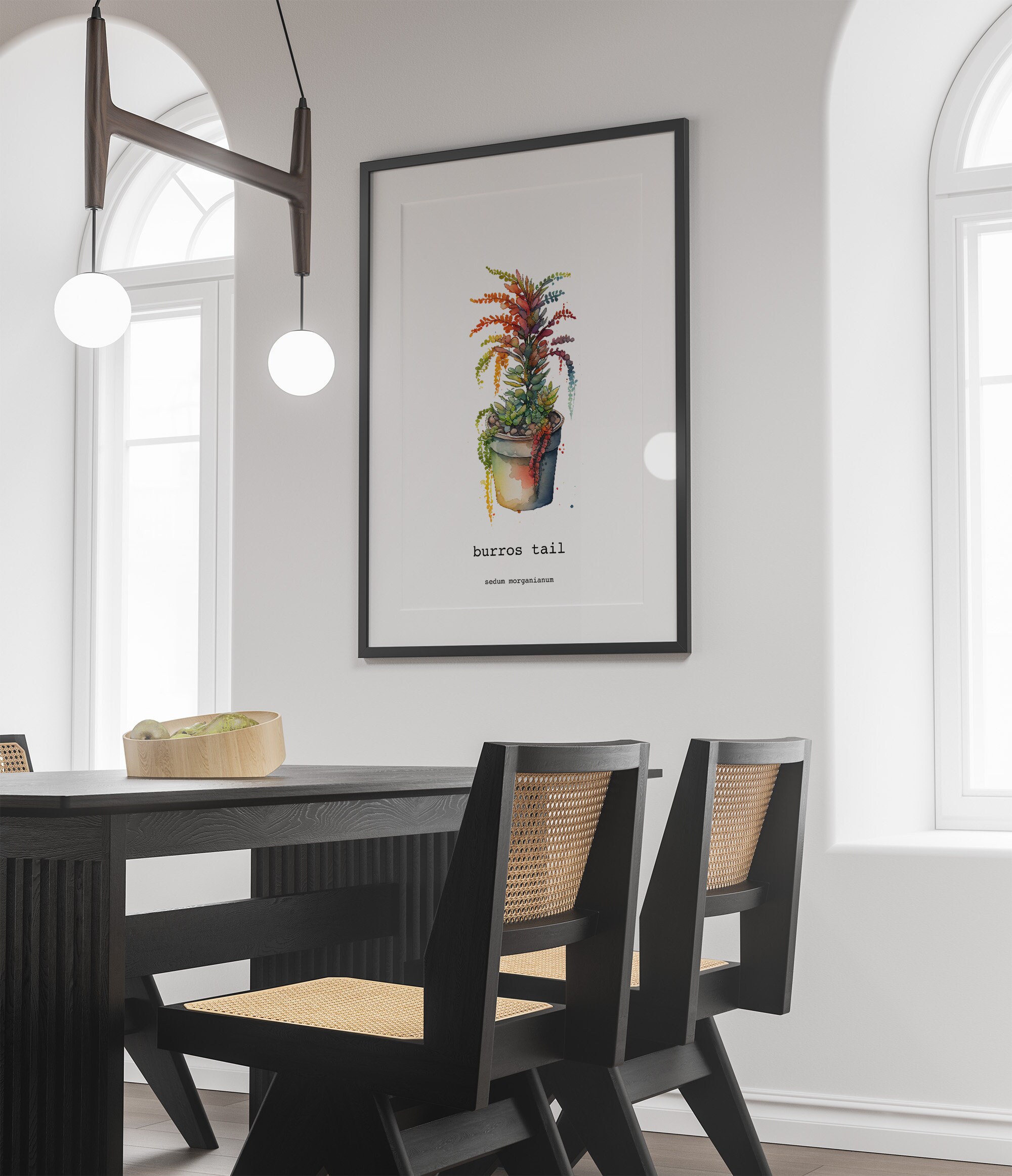 Burros Tail PRINTABLE Minimalist Botanical Watercolor Painting Digital ...