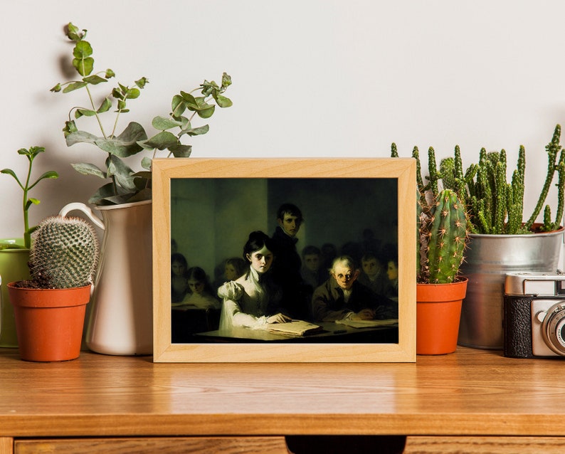 Gothic Classroom Moody Dark Painting Printable Wall Art as Instant ...