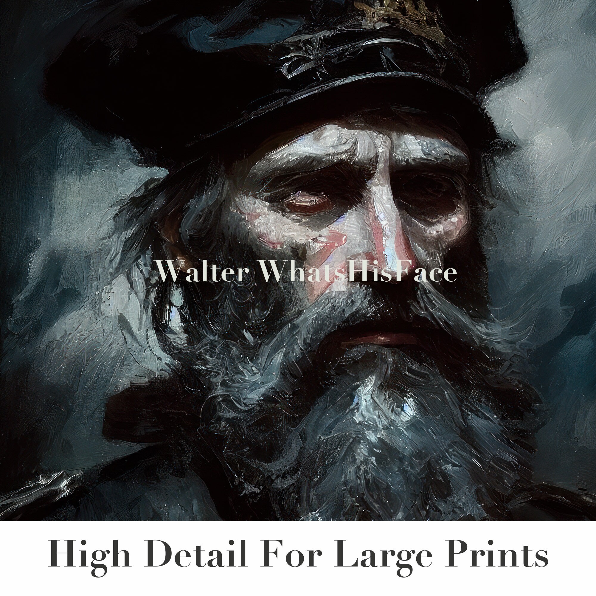 Gothic Sea Captain Moody Vintage Dark Painting Dark Academia - Etsy