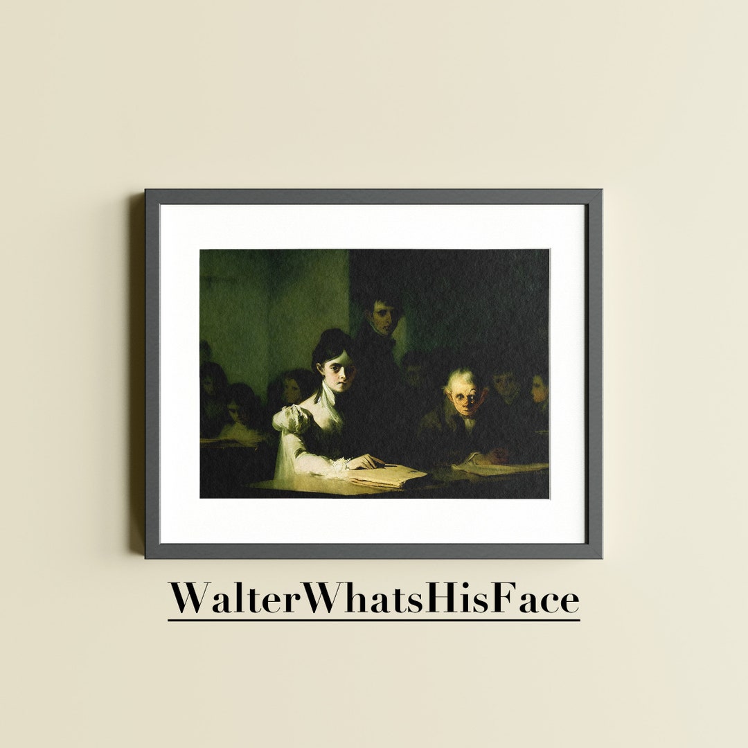 Gothic Classroom Moody Dark Painting Printable Wall Art as Instant ...