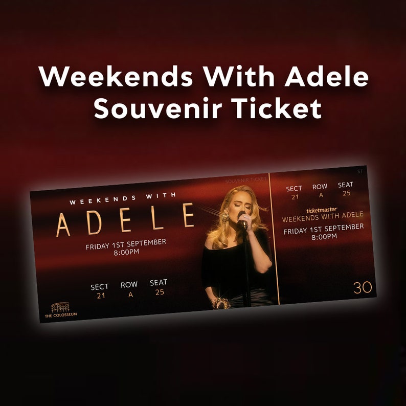 Weekends With Adele Souvenir Ticket - Etsy