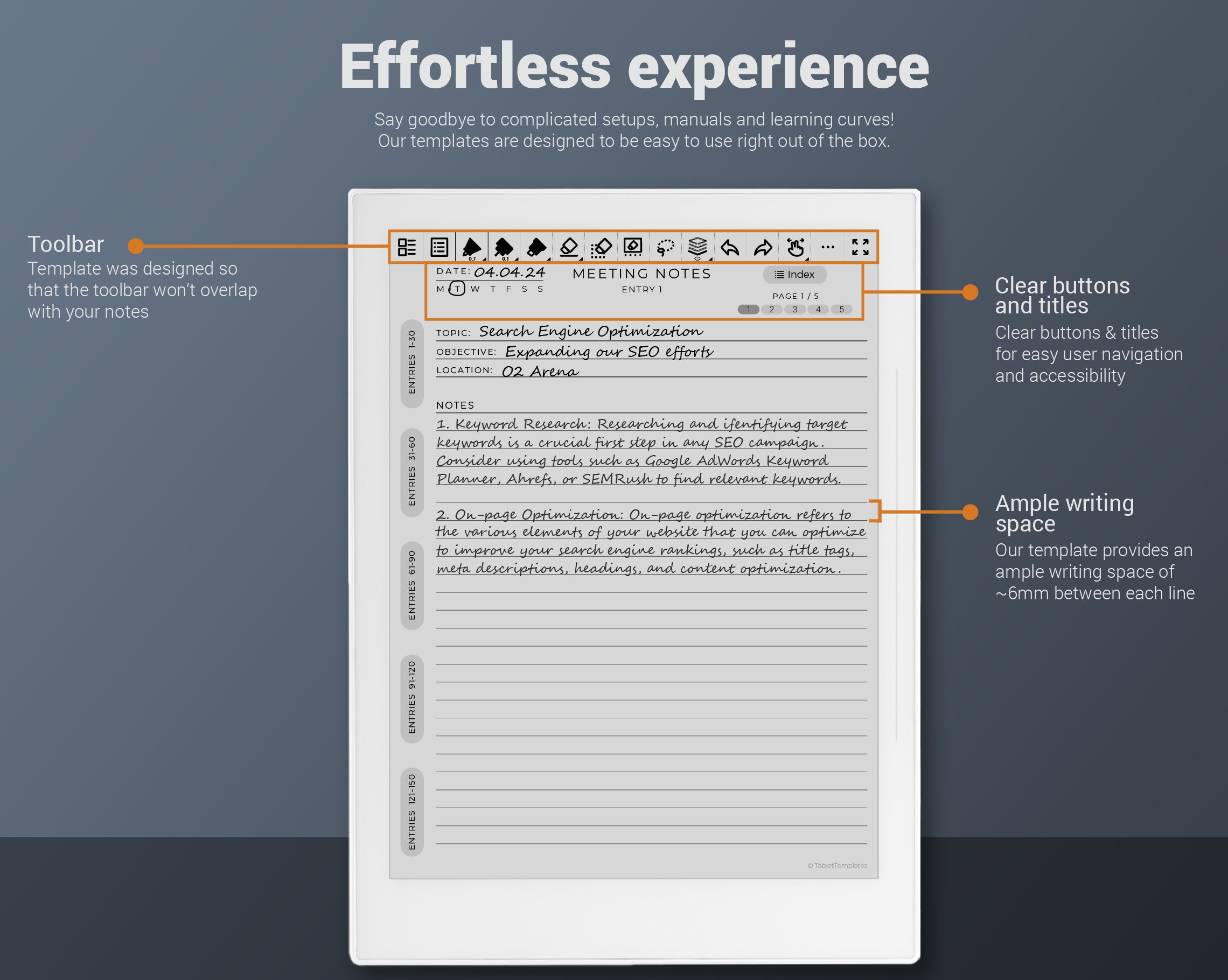 Supernote Meeting Notes Template, Notebook, Supernote Templates, A5X ...