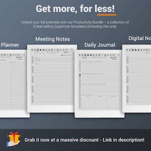 Supernote Notebook, Supernote Templates, Undated, Hyperlinked PDF, A5X ...