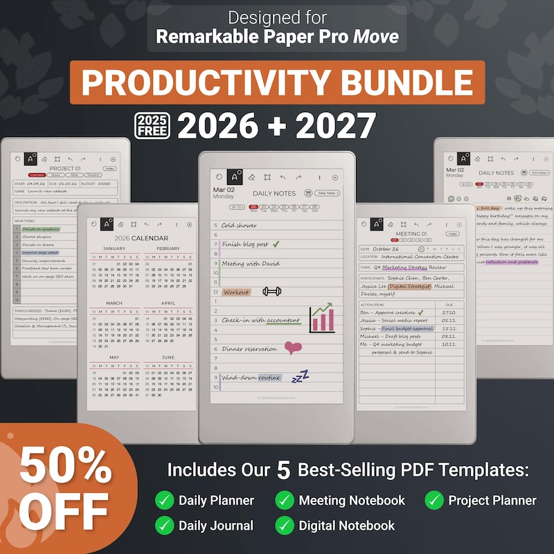 Paper Pro Move 2026 Daily - Etsy