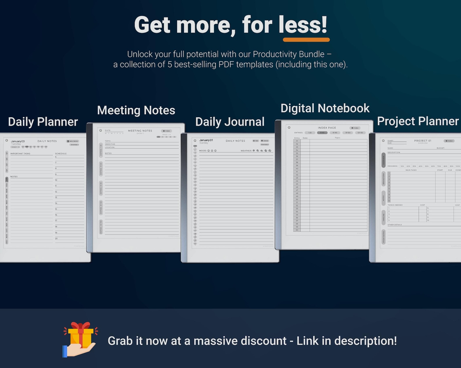 Meeting Notes for Remarkable 2, Meeting Notebook, Hyperlinked PDF ...