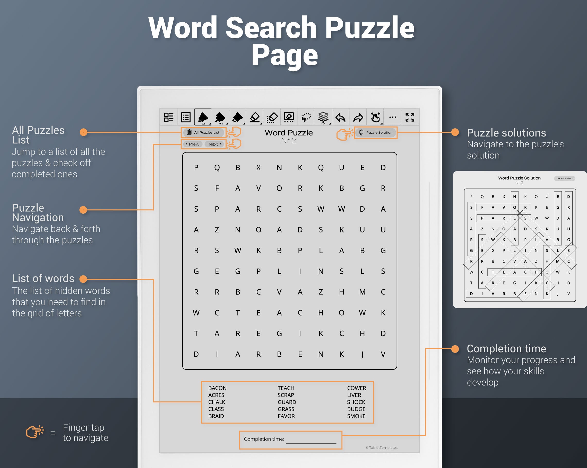 Supernote Word Search Puzzle Games Vol 1 - Etsy