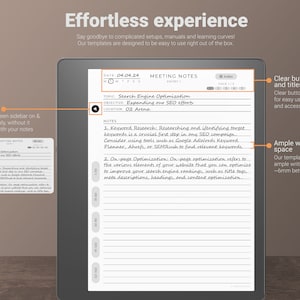 Kindle Scribe Meeting Notes Template: Hyperlinked Notebook (PDF) - Etsy