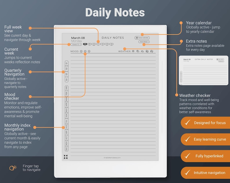 Supernote Daily Journal 2026 + 2027, Supernote Templates, Notes, Diary ...